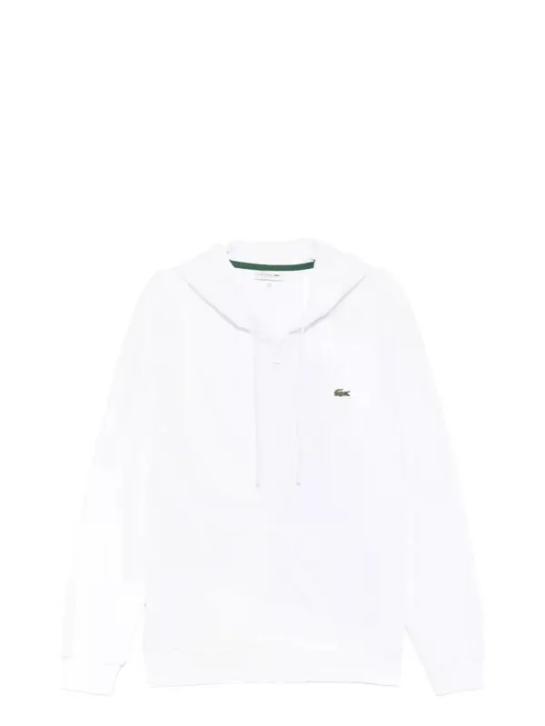 Lacoste Zipped Fleece Sweatshirt - White