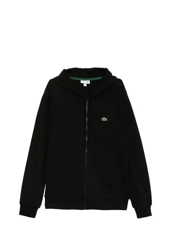 Lacoste Zipped Fleece Sweatshirt - Black