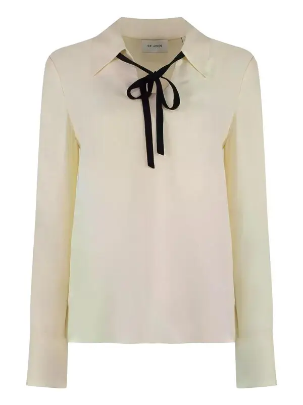 St. John Long-sleeve Blouse - Neutrals
