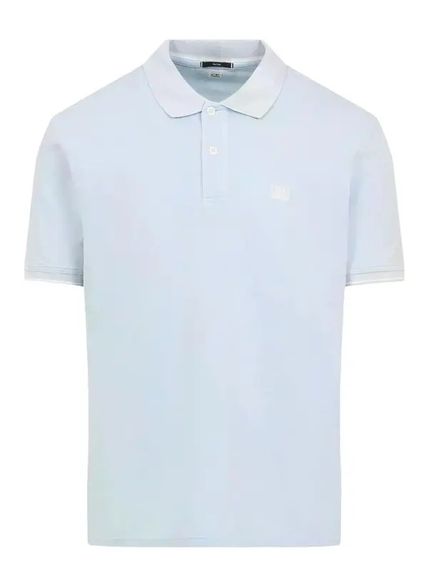 C.P. COMPANY Logo-patch Polo Shirt - Blue