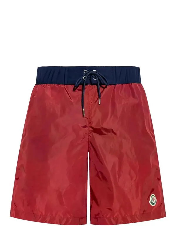 Moncler Logo Swim Shorts - Red