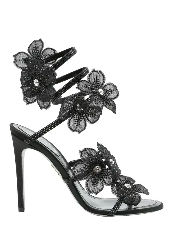 Rene Caovilla 105mm Floriane Sandals - Black