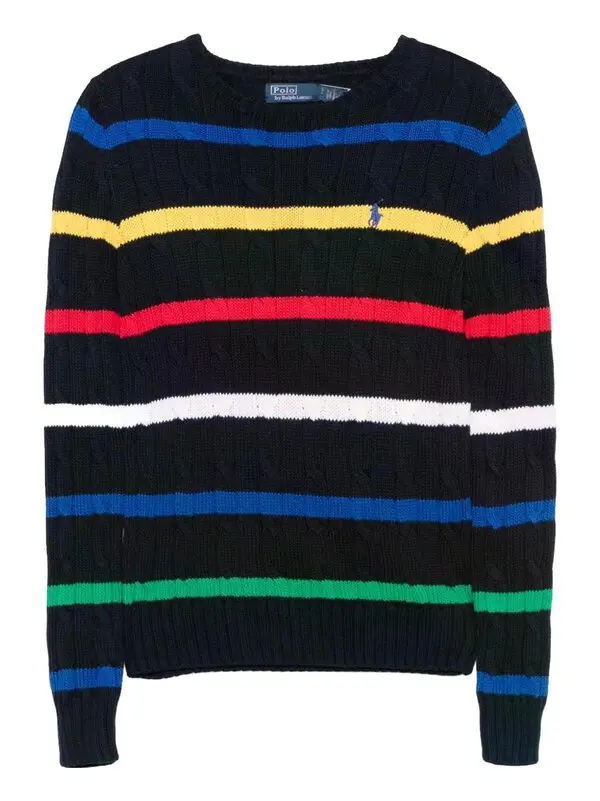 Polo Ralph Lauren Striped Cable-knit Sweater - Blue