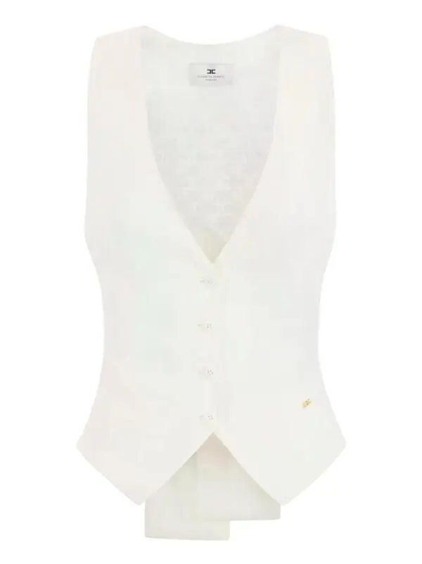Elisabetta Franchi Gabardine Waistcoat - White