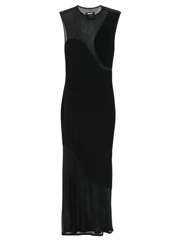 ROTATE BY BIRGER CHRISTENSEN Sheer Knit Maxi Dress - Black
