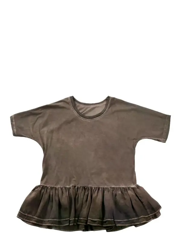 UMA WANG Peplum T-shirt - Brown