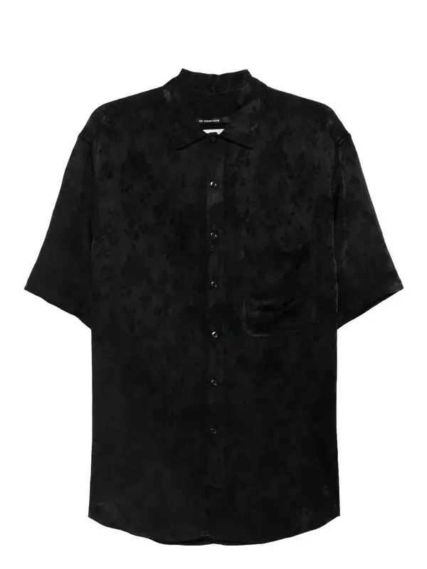 SONG FOR THE MUTE Floral-jacquard Shirt - Black