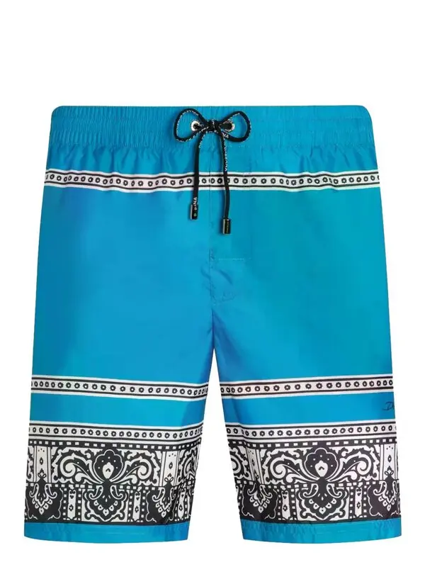 Dolce & Gabbana Printed Swim Shorts - Blue