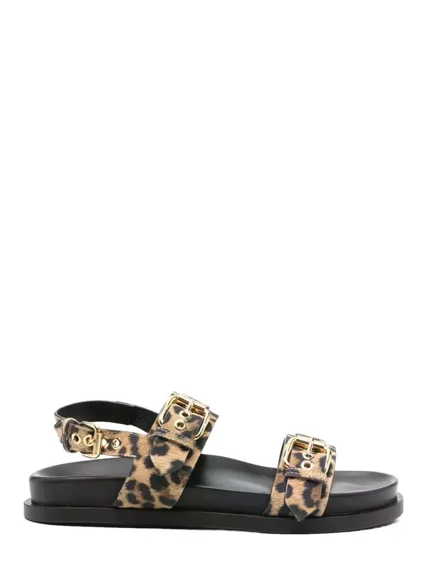 Agl Allimaglia Leopard-print Sandals - Brown