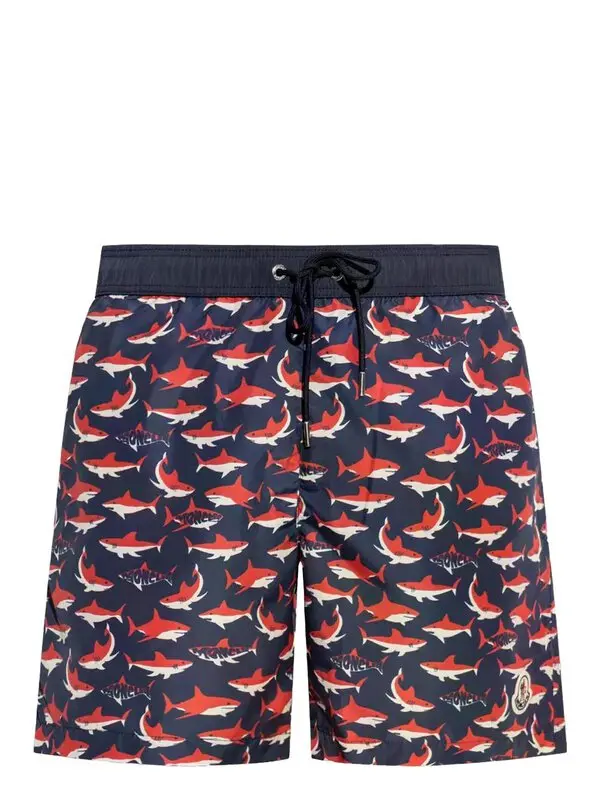 Moncler Printed Swim Shorts - Blue