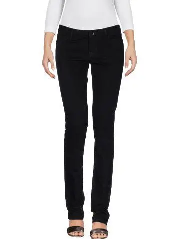 Guess Straight-leg Jeans With Leather Trims - Black