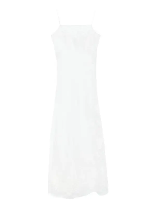 Carine Gilson Tulle Long Slip Dress - White