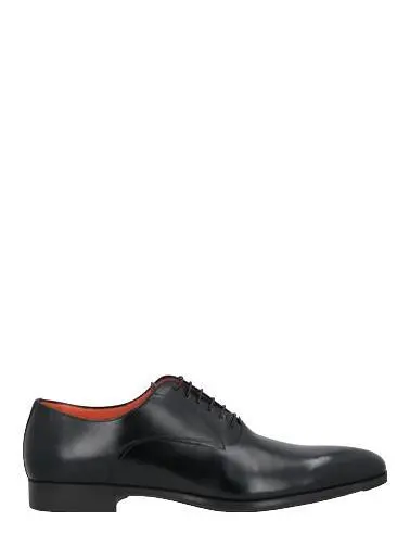 Santoni Leather Oxford Lace-up Shoes - Black