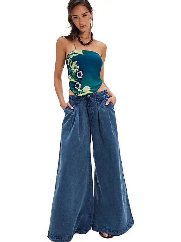 Free People Julien Wide-leg Chino Trousers - Siesta Seas