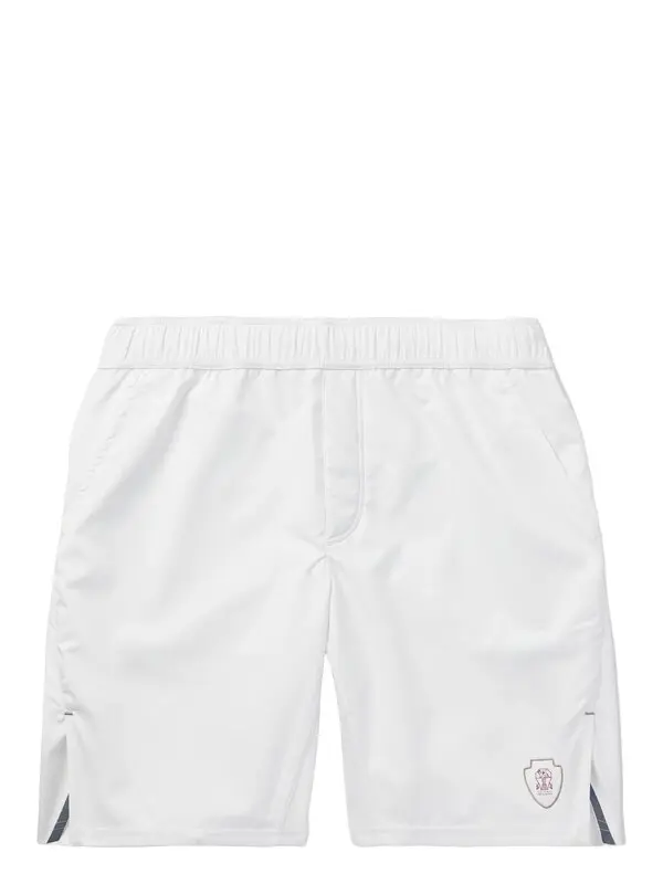 Brunello Cucinelli Straight-leg Logo-print Tennis Shorts - White