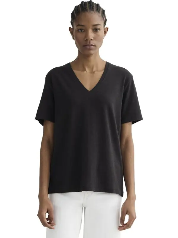 Everlane Slouchy V-neck T-shirt - Black