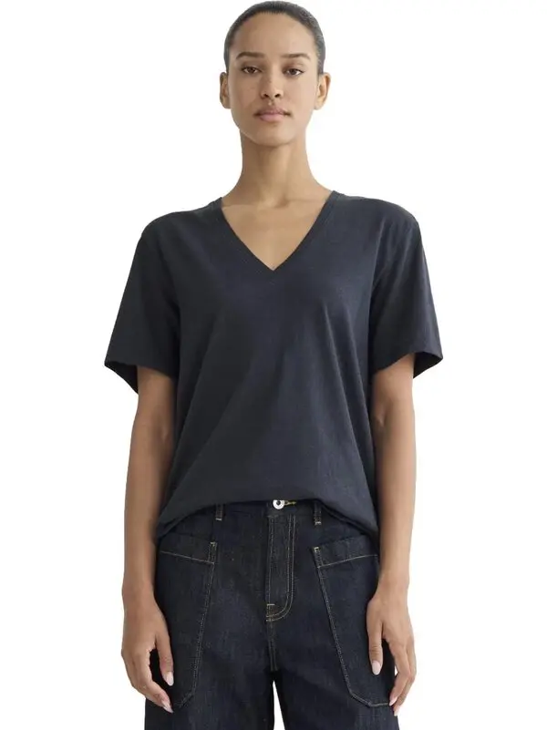 Everlane Slouchy V-neck T-shirt - Navy