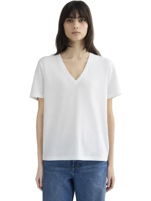 Everlane Slouchy V-neck T-shirt - White