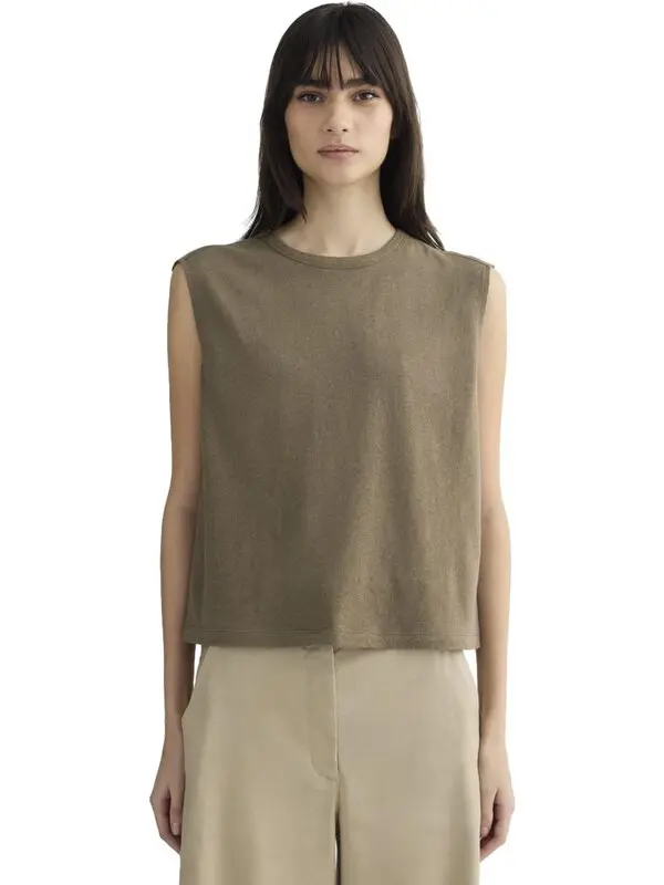 Everlane Cotton Linen Muscle T-shirt - Deep Taupe