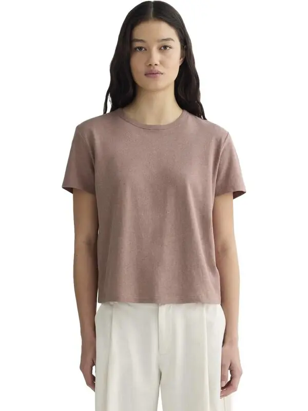 Everlane Box-cut Cotton Linen T-shirt - Rose Dusk