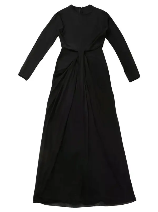 THE ROW Draped-detail Maxi Dress - Black