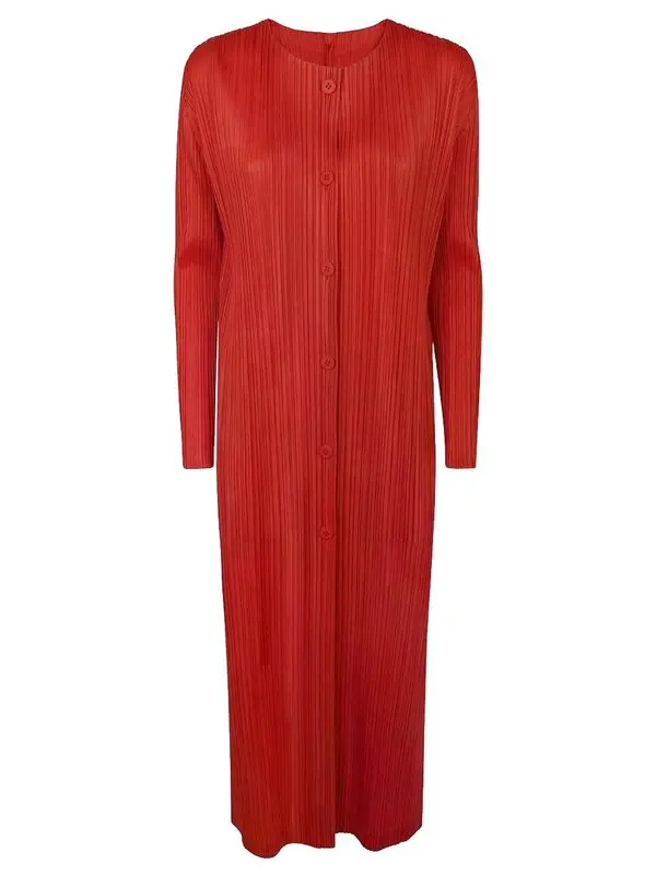 Issey Miyake Manteau Midi Dress - Red