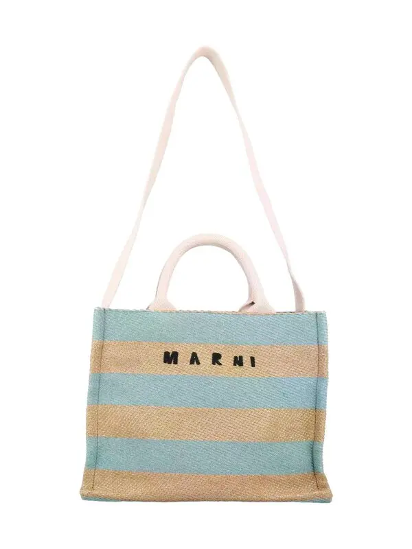 Marni Logo Print Tote Bag - Blue