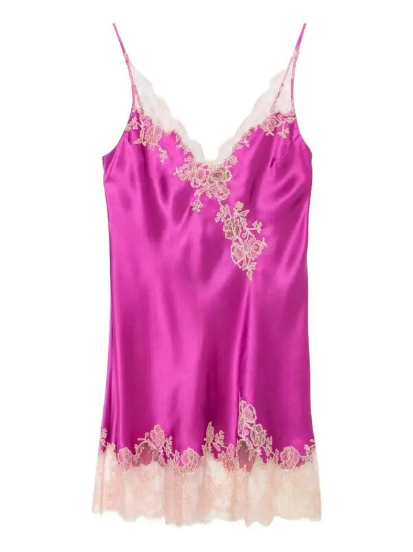Carine Gilson Calais-caudry Lace Nightdress - Purple