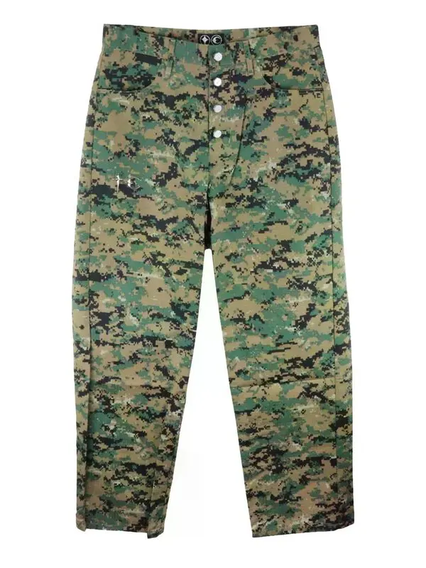 THUG CLUB Camouflage-print Trousers - Green