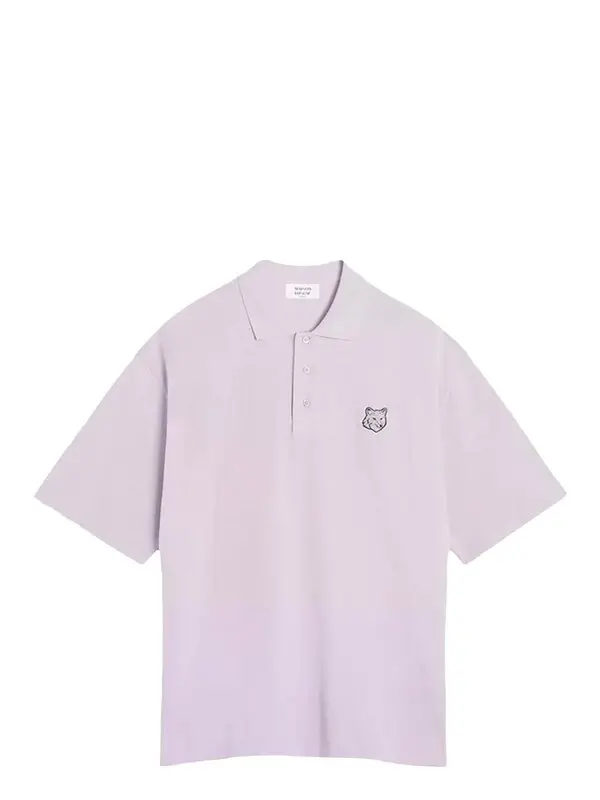 Maison Kitsuné Bold Fox Head-appliqué Polo Shirt - Purple