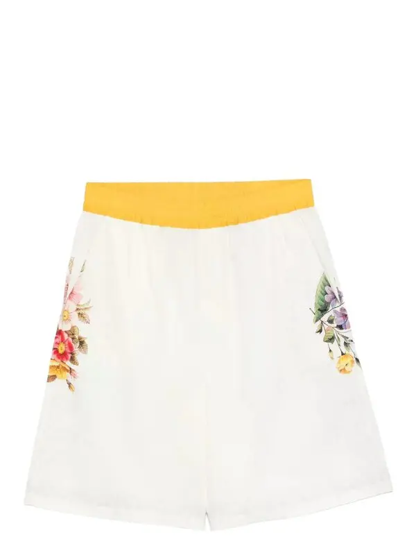 PIERRE-LOUIS MASCIA Floral-print Shorts - Neutrals