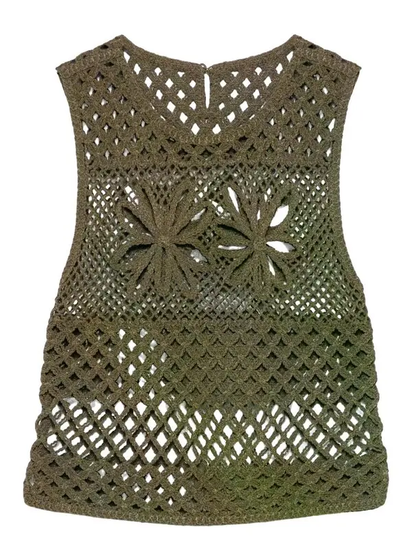 Pinko Crochet Vest - Green