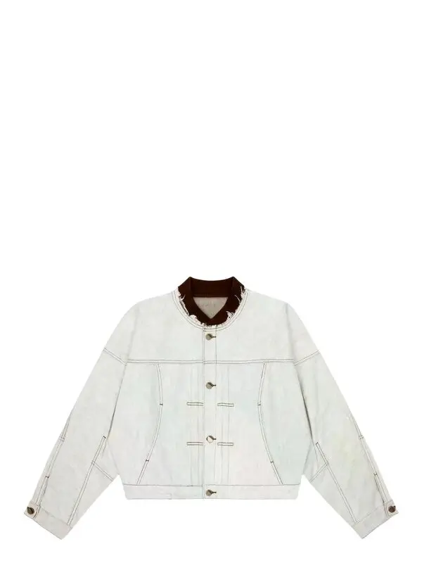 ADER ERROR Denim Cropped Jacket - White