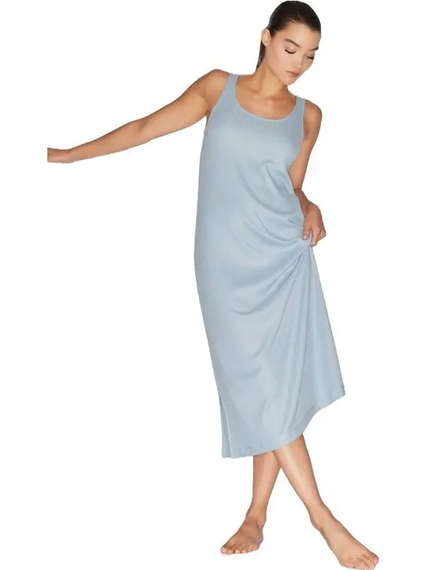 Natori Eden Rib Knit Dream Slip Dress - Blue