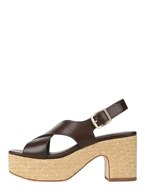Vince Clementina Leather Platform Sandal - Brown