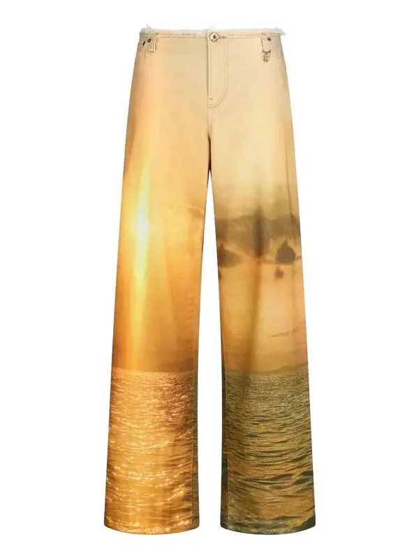 Roberto Cavalli Graphic-print Trousers - Orange
