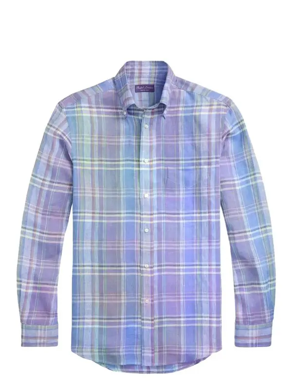 Ralph Lauren Purple Label Plaid-pattern Shirt - Blue