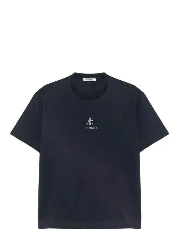 Premiata Bonded-detail Cotton T-shirt - Blue