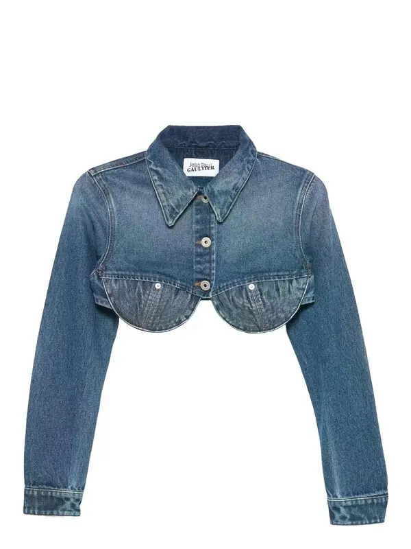 Jean Paul Gaultier Conical Cropped Jacket - Blue