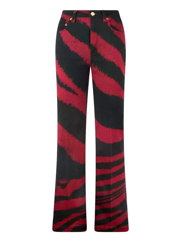 Roberto Cavalli Zebra-print Jeans - Red