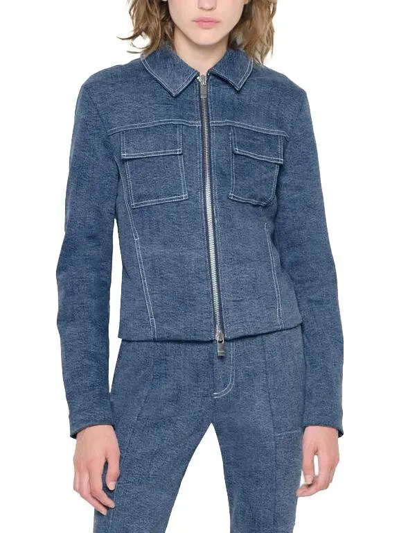 AS By DF As B Y Df Gianna Denim Jacket - Med Wash Denim