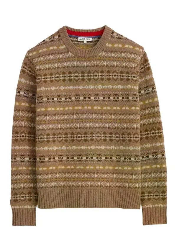 ALEX MILL Fair Isle-intarsia Jumper - Brown