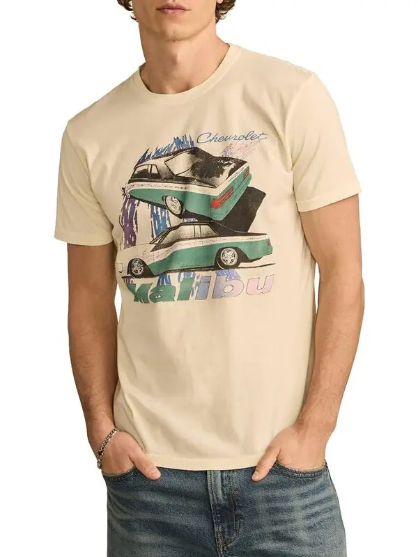 Lucky Brand Chevrolet Malibu Graphic T-shirt - Light Gray