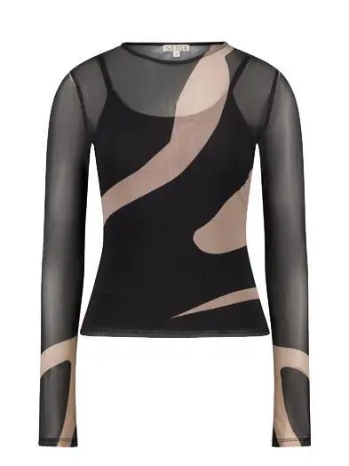 SAEMDI Mesh Top - Black / Nude