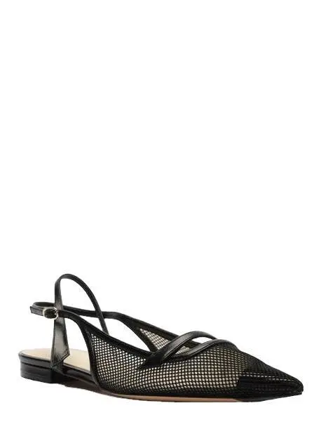 ALEXANDRE BIRMAN Tita Pointed Toe Slingback Flat - Black