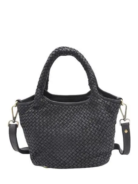 BOLSA NOVA Lisa Woven Mini Tote - Black