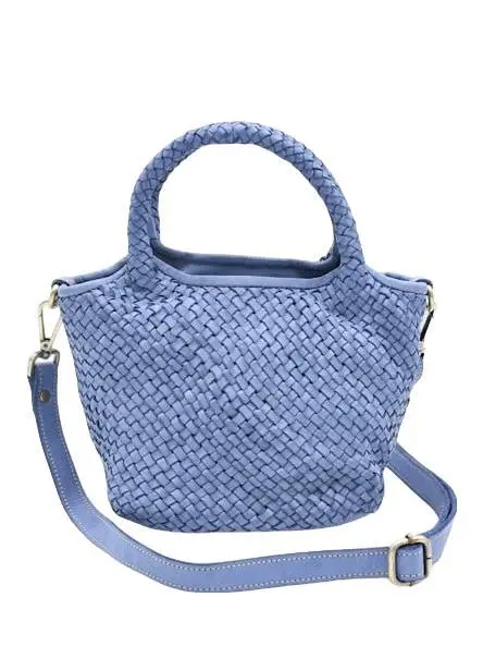 BOLSA NOVA Lisa Woven Mini Tote - Denim Blue