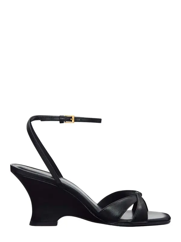 REFORMATION Margo Wedge Sandal - Black