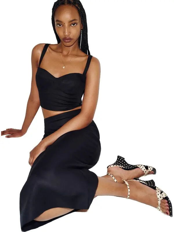 REFORMATION Margo Wedge Sandal - Black