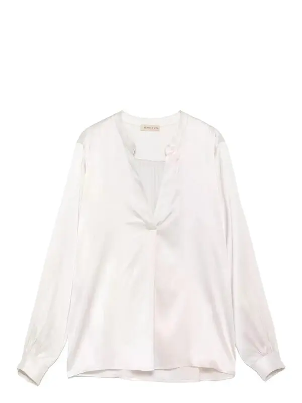 BLANCA VITA Satined Blouse - Neutrals